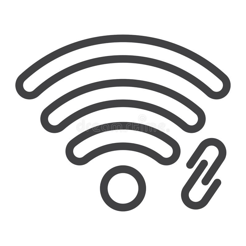 No Wifi Line Icon, Prohibited and Ban, Internet Forbidden Sign, Vector ...