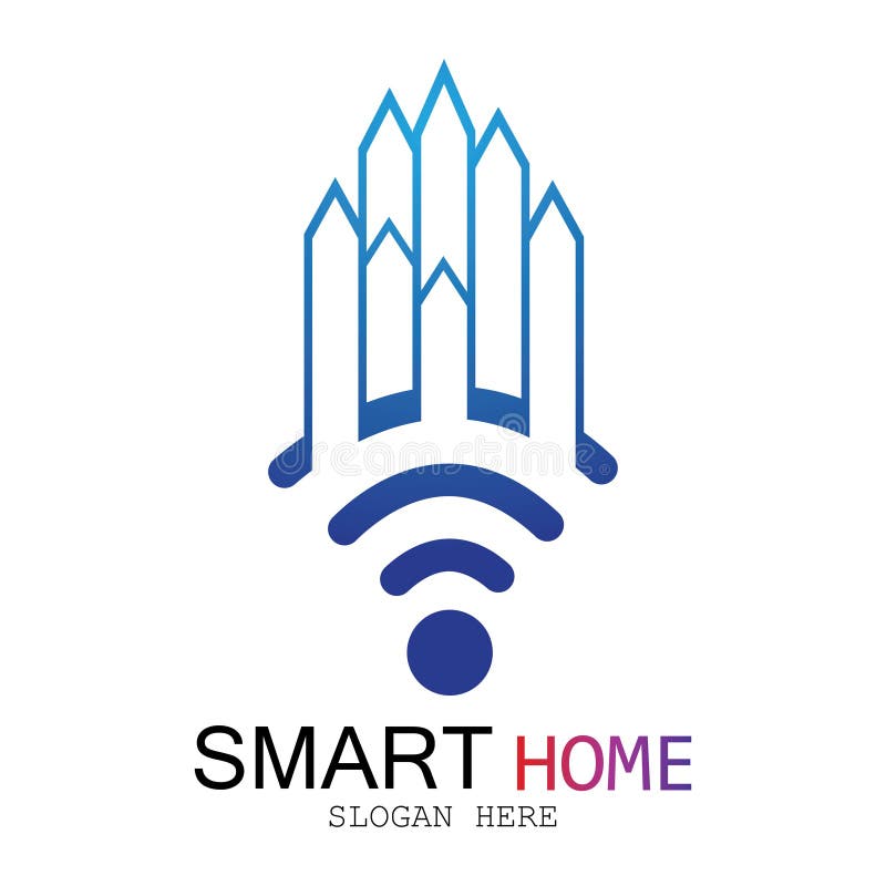 Wifi House Vector Logo.Smart City Tech Icon Vector Stock Vector ...