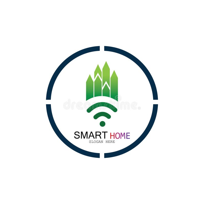 Wifi House Vector Logo.Smart City Tech Icon Vector Stock Vector ...