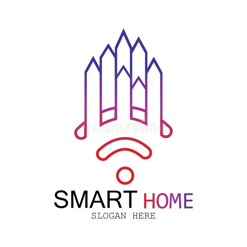 Wifi House Vector Logo.Smart City Tech Icon Vector Stock Vector ...