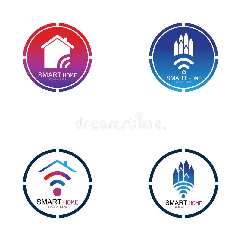 Wifi House Vector Logo.Smart City Tech Icon Vector Stock Vector - Illustration of creative, logo ...