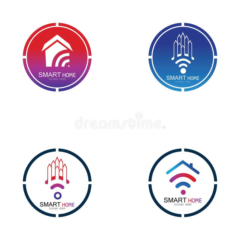 Wifi House Vector Logo.Smart City Tech Icon Vector Stock Vector ...