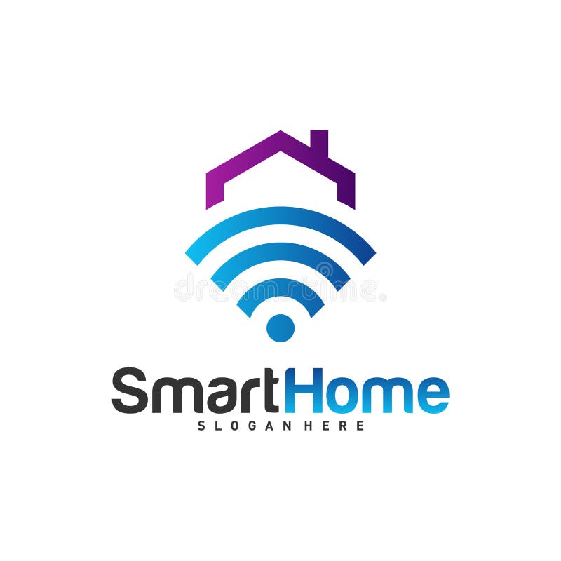 Wifi House Vector Logo. Smart Home Tech Logo Vector Stock Vector ...