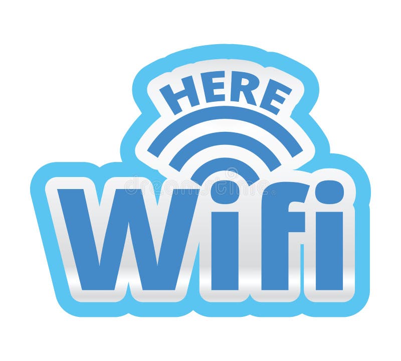 WiFi Ici Logo Symbol Sticker Illustration Illustration de Vecteur ...