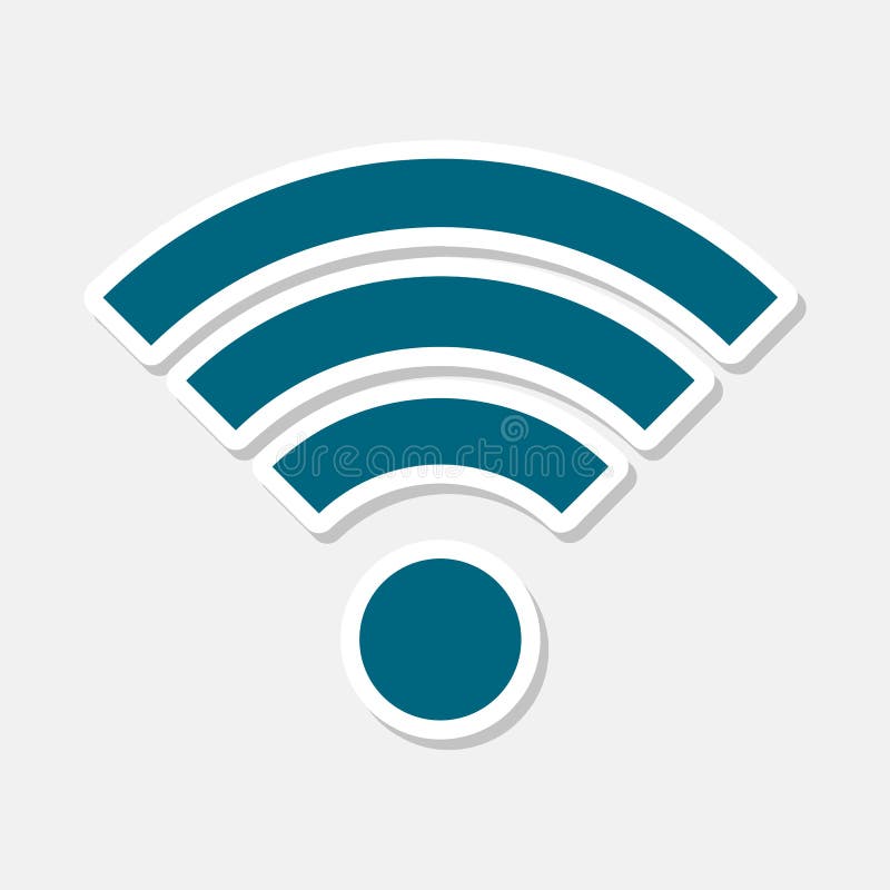 Wifi Icon - Abstract Logo Type Icon with Long Shadow Stock Vector ...