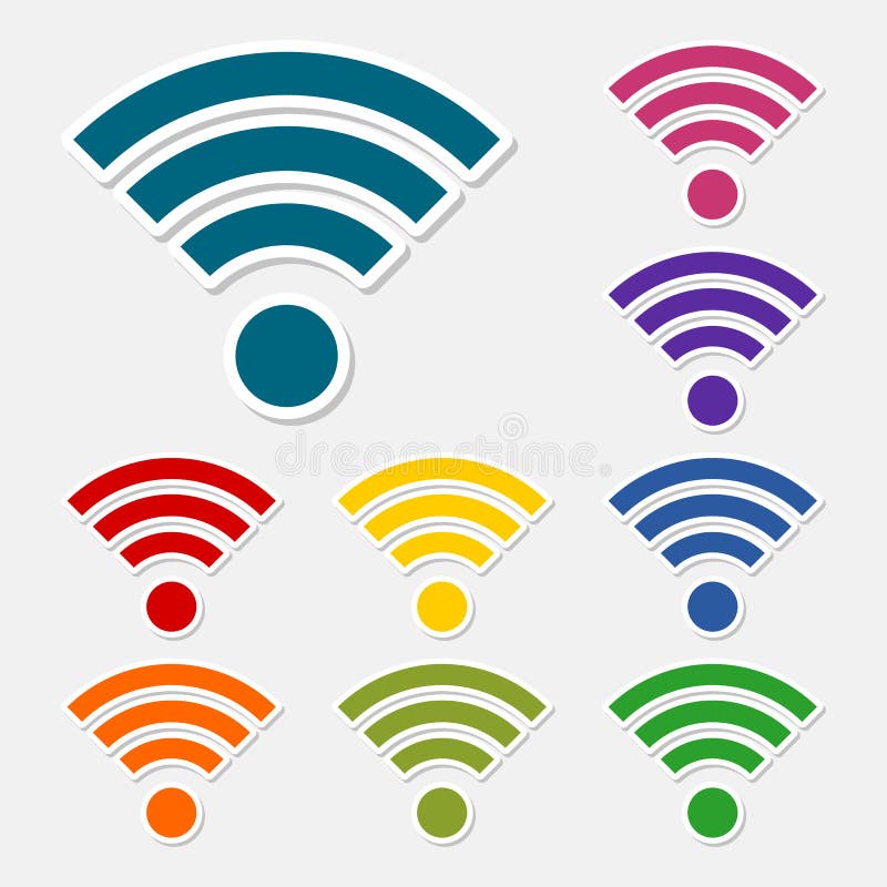 Wifi Icon - Abstract Logo Type Icon Set Sticker Stock Illustration ...