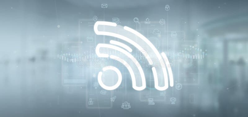 Wifi Icon with Data All Around Stock Illustration - Illustration of ...