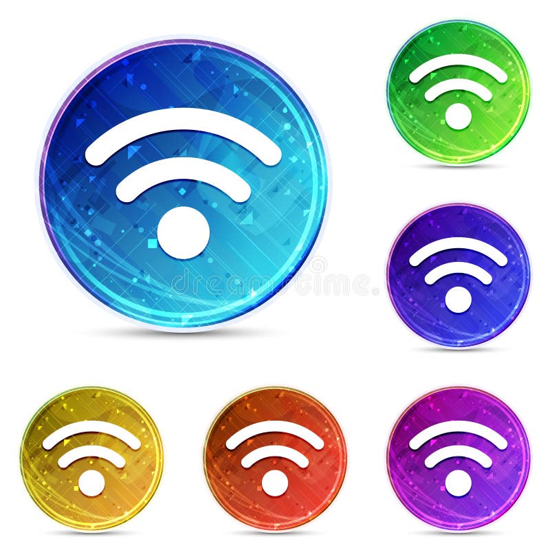 Wifi Icon Digital Abstract Round Buttons Set Illustration Stock Vector ...
