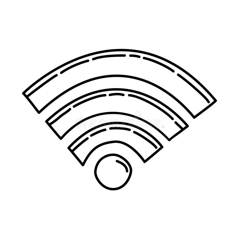 Wifi Icon. Doodle Hand Drawn or Outline Icon Style Stock Illustration ...