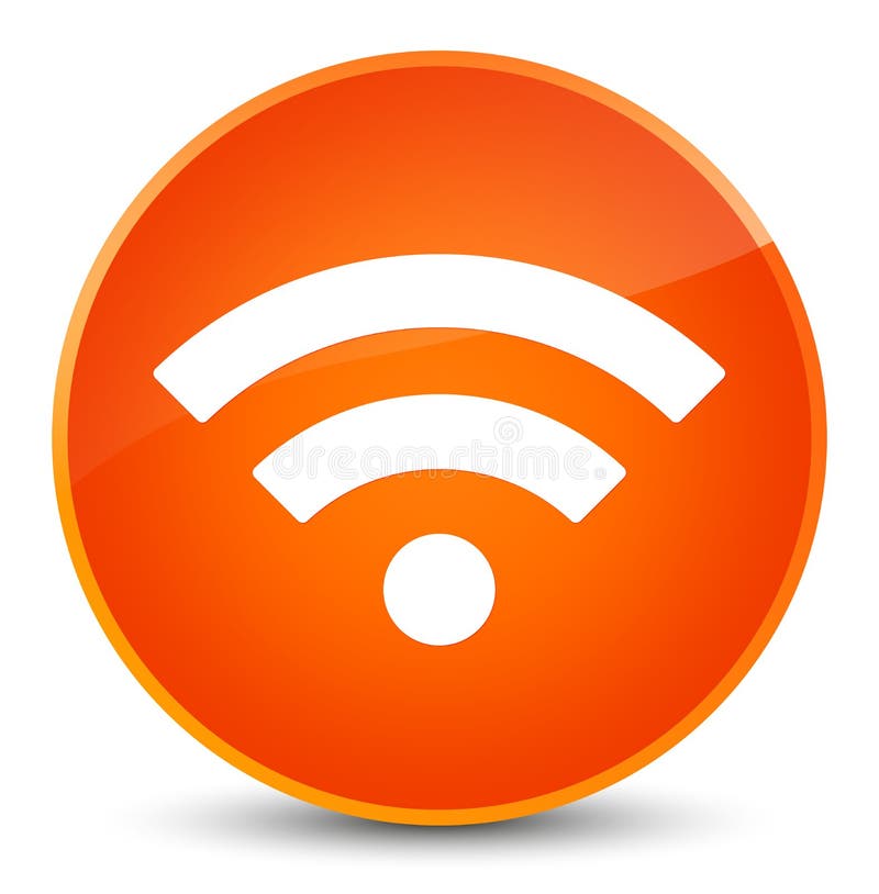 Wifi Icon Elegant Orange Round Button Stock Illustration - Illustration ...