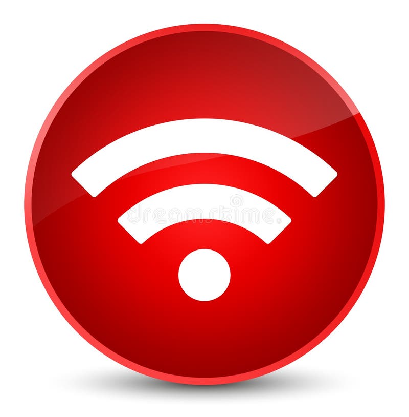 Wifi Icon Elegant Red Round Button Stock Illustration - Illustration of ...