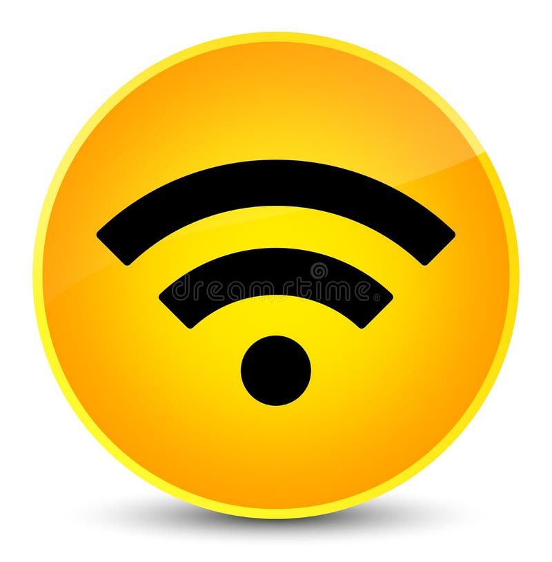 Wifi Icon Elegant Yellow Round Button Stock Illustration - Illustration ...