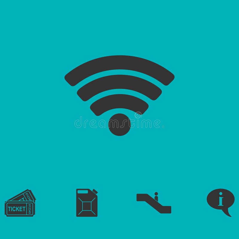 WIFI icon flat stock vector. Illustration of object - 137915650