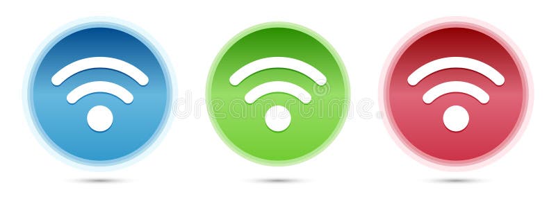Wifi Icon Glass Round Buttons Set Illustration Stock Vector ...