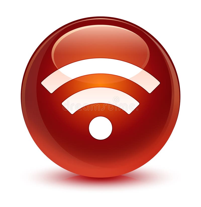 Wifi Icon Premium Brown Round Button Stock Illustration - Illustration ...