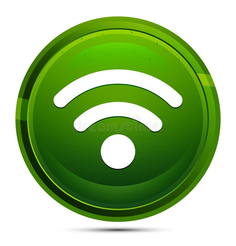 Wifi Icon Glassy Green Round Button Illustration Stock Vector ...