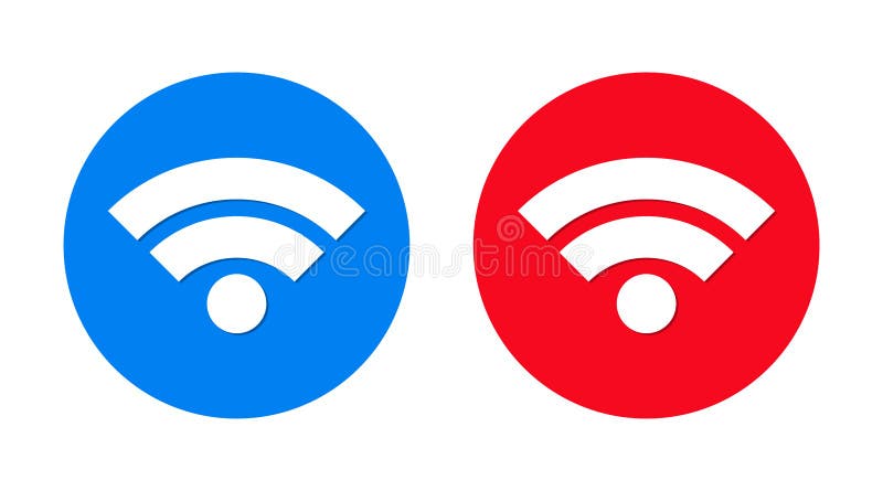 Wifi Icon Flat Trendy Round Button Set Stock Vector - Illustration of ...