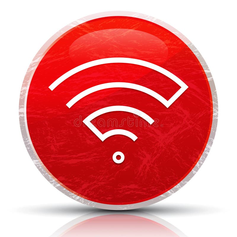 Wifi Icon Metallic Grunge Abstract Red Round Button Illustration Stock ...