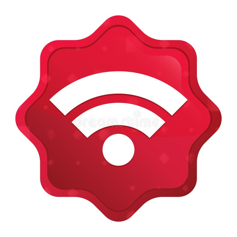Wifi Icon Misty Rose Red Starburst Sticker Button Stock Illustration ...