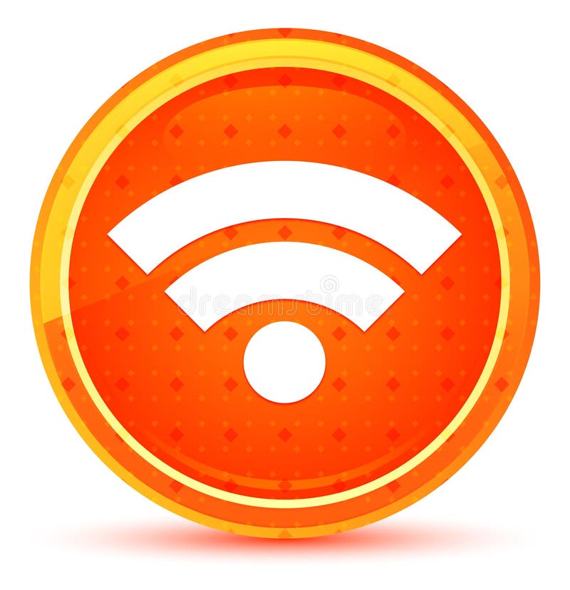 Wifi Icon Natural Orange Round Button Stock Illustration - Illustration ...