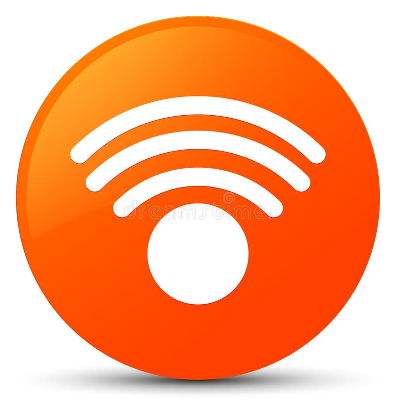 Wifi Icon Orange Round Button Stock Illustration - Illustration of ...