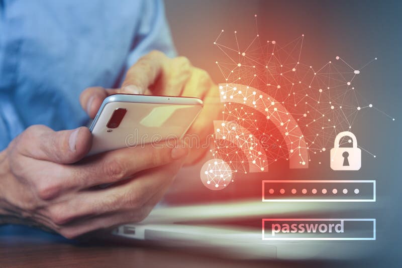 Wifi Icon and Padlock. Security Wifi Internet and Private Network ...