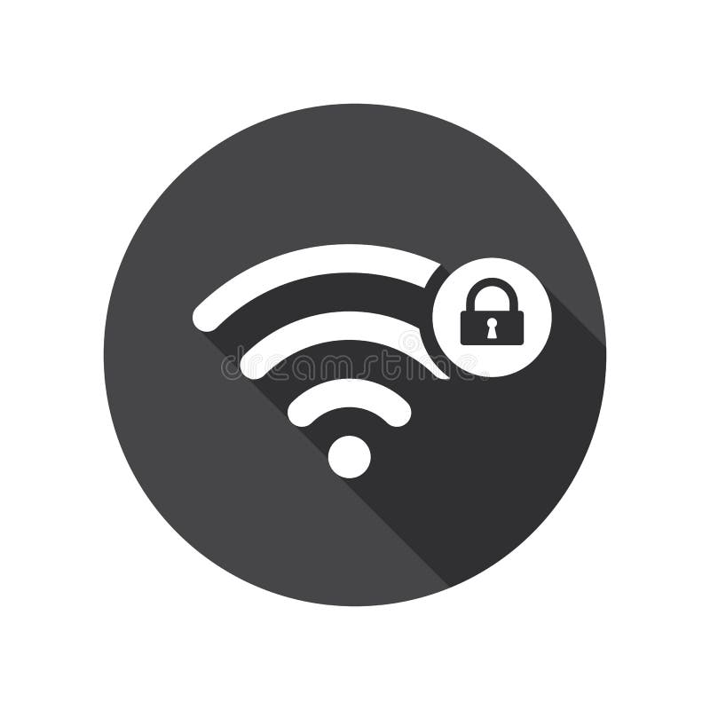 Wifi Icon with Padlock Sign. Wifi Icon and Security, Protection ...
