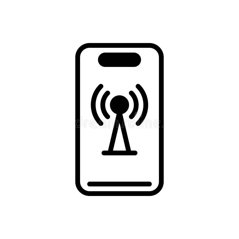 Black Solid Icon for Wifi, Phone and Network Stock Illustration - Illustration of sign, icon ...