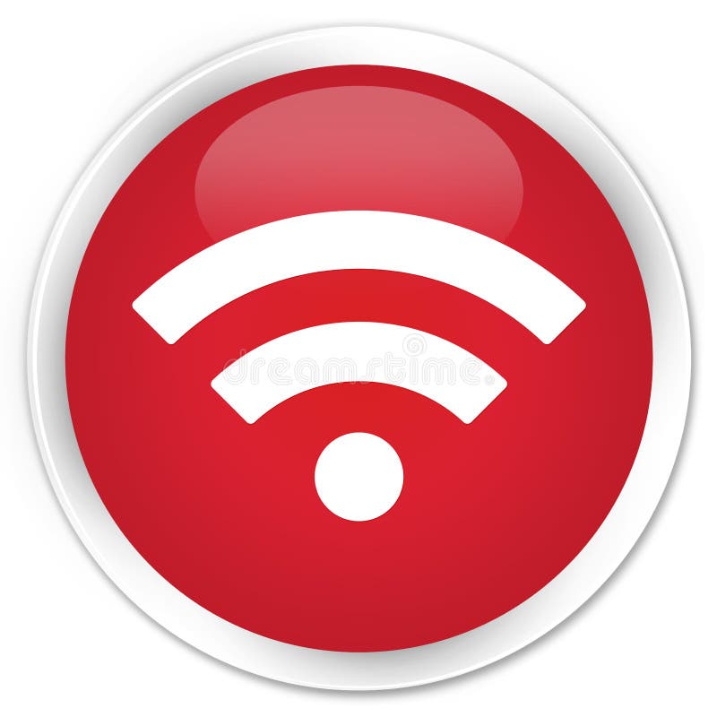 Wifi Icon Premium Red Round Button Stock Illustration - Illustration of ...