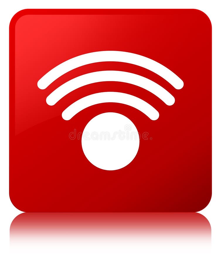 Wifi Icon Red Square Button Stock Illustration - Illustration of ...