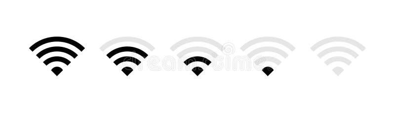 WIFI Icon Set. Rounded Corners. Black Gray White Background Stock ... WIFI Icon Set. Rounded Corners. Black Gray White Background Stock ...