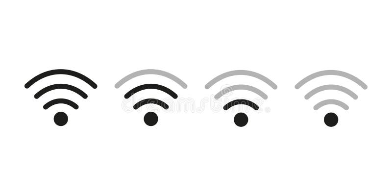 WIFI Icon Set. Rounded Corners. Black Gray White Background Stock ... WIFI Icon Set. Rounded Corners. Black Gray White Background Stock ...
