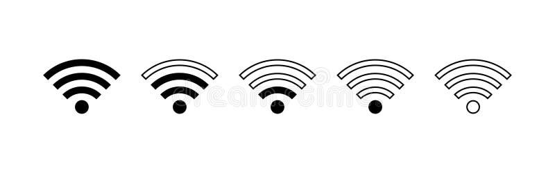 WIFI Icon Set. Rounded Corners. Black Gray White Background Stock ... WIFI Icon Set. Rounded Corners. Black Gray White Background Stock ...