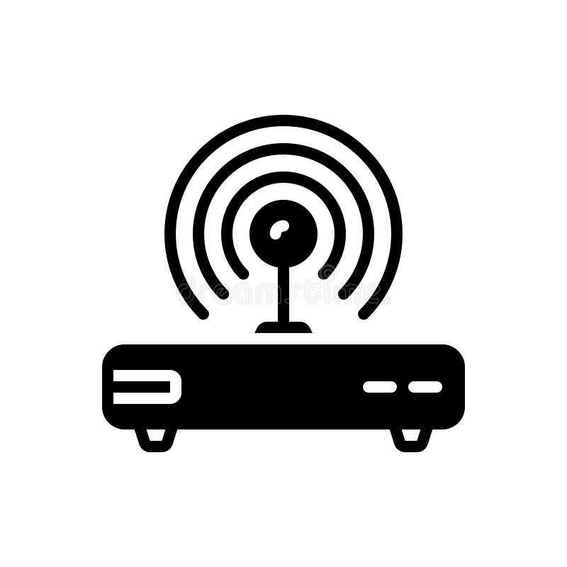 Black Solid Icon for Wifi, Router and Electronic Stock Vector ...