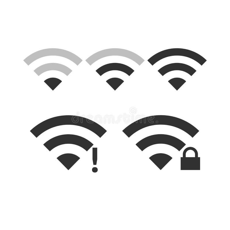 Wifi Icon Set of Data Transfer Concept Includes Low Wireless Signal ...