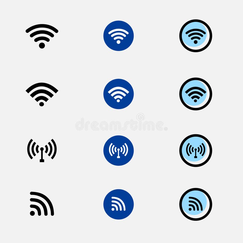 Wifi Icon. Set Free Wifi Sign Isolated Icon. Wifi Network Linear Icon ...
