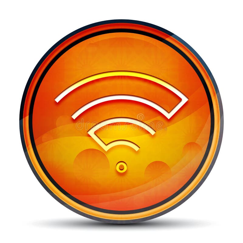 Wifi Icon Shiny Bright Orange Round Button Illustration Stock ...