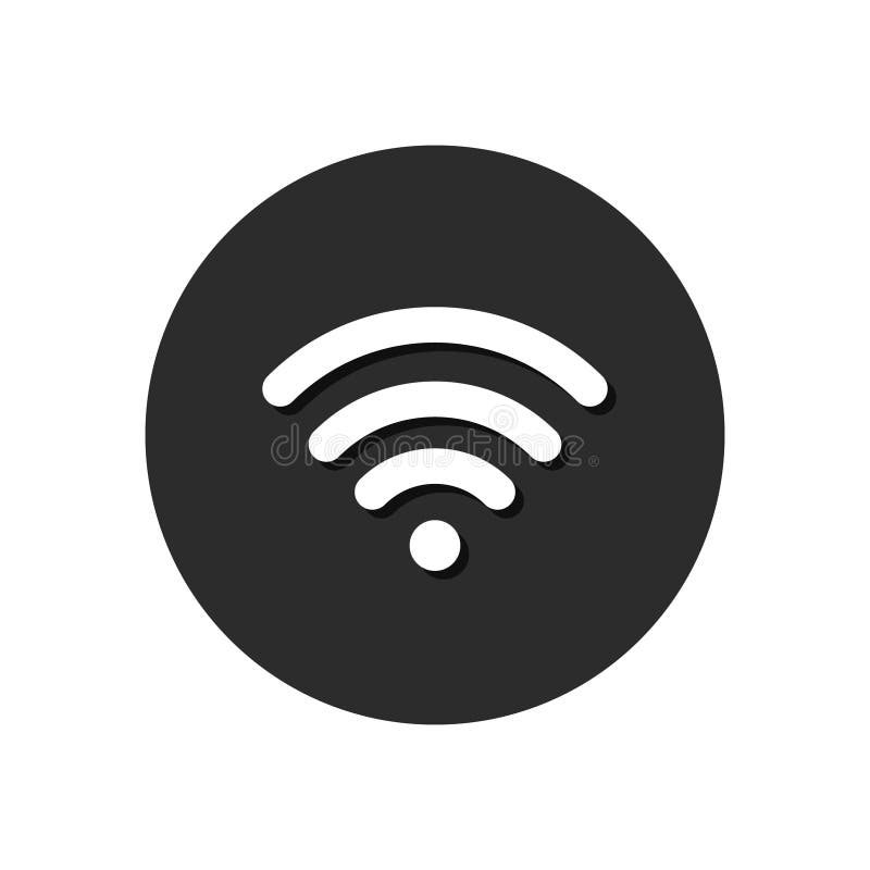 Wifi Icon Vector Flat Network Round Button Stock Vector - Illustration ...