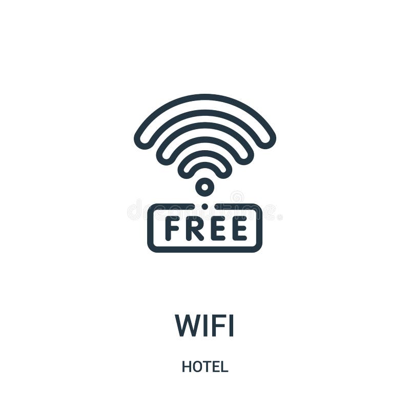 Wifi Icon Vector from Hotel Collection. Thin Line Wifi Outline Icon ...