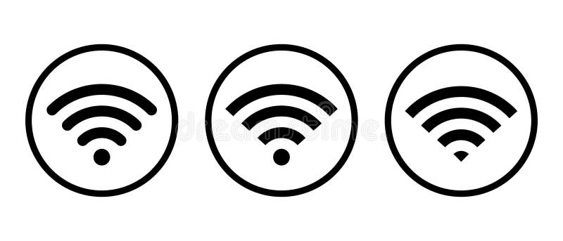 Wifi Icon Vector in Line Style. Wireless Network Sign Symbol. Editable ...