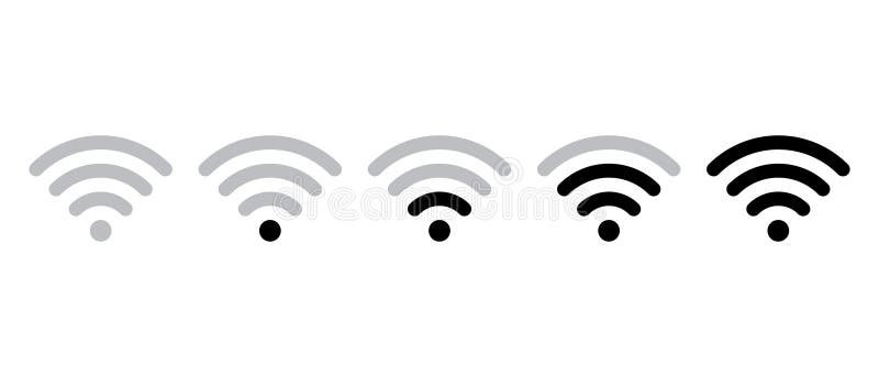 Wifi Icon Vector in Line Style. Wireless Networking Sign Symbol ...