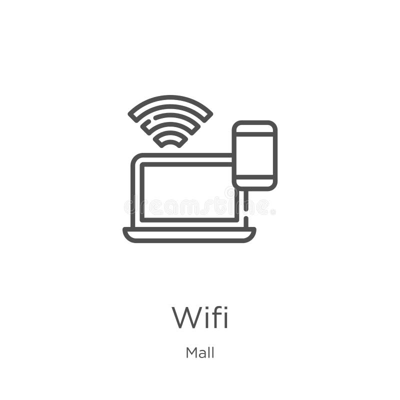Wifi Icon Vector from Mall Collection. Thin Line Wifi Outline Icon ...