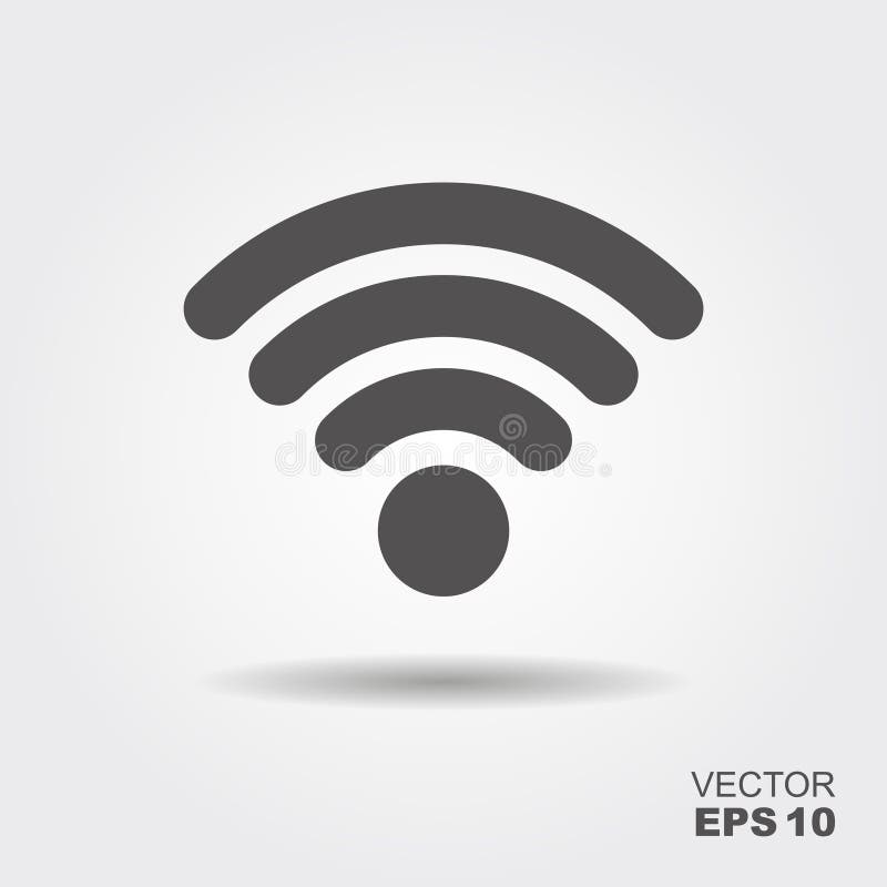 WIFI Icon Vector, Wireless Internet Sign. Flat Icon with Shadow Stock ...