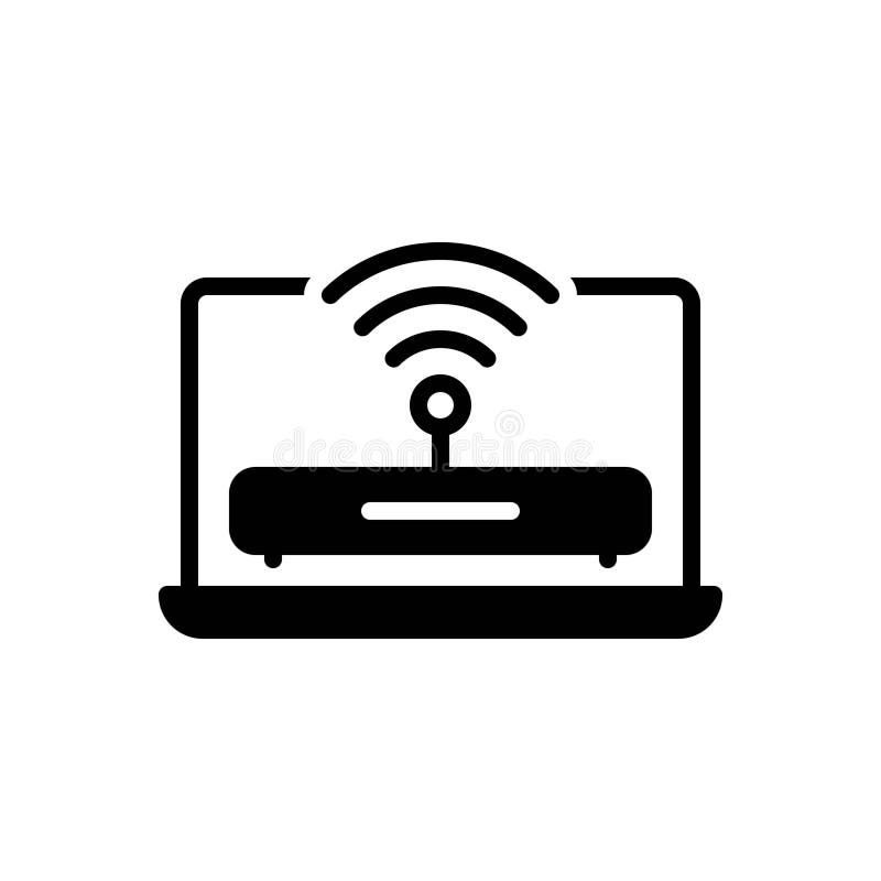 Black Solid Icon for Wifi, Wireless and Connection Stock Vector - Illustration of hotspot ...
