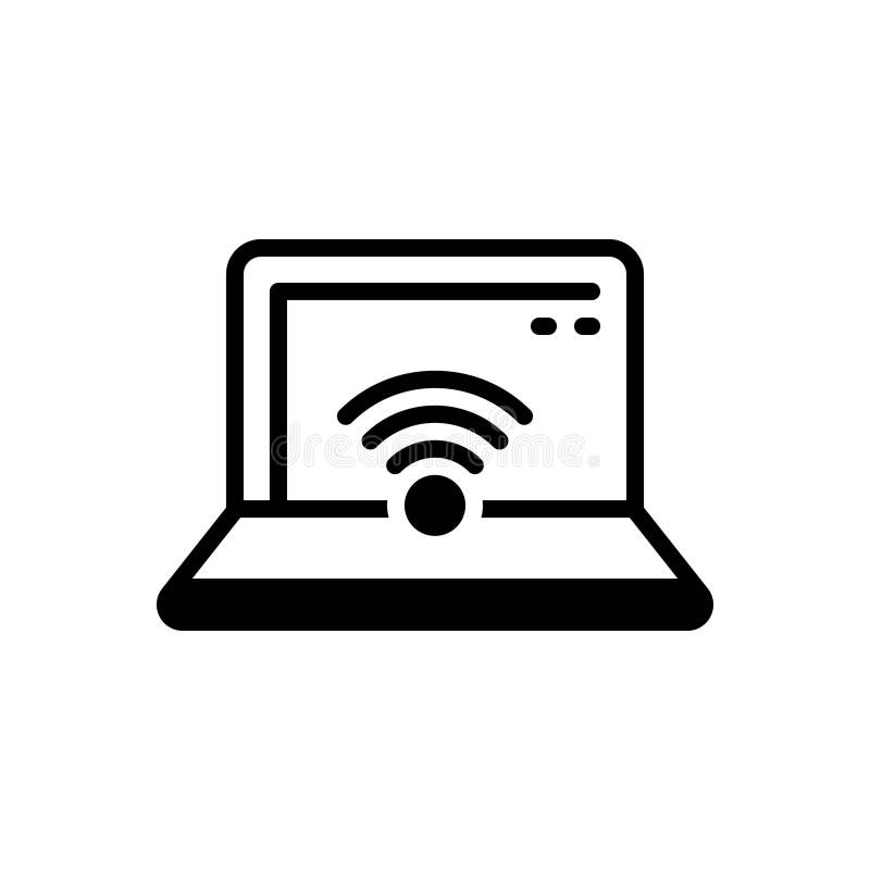 Black Solid Icon for Wifi, Wireless and Connection Stock Vector ...