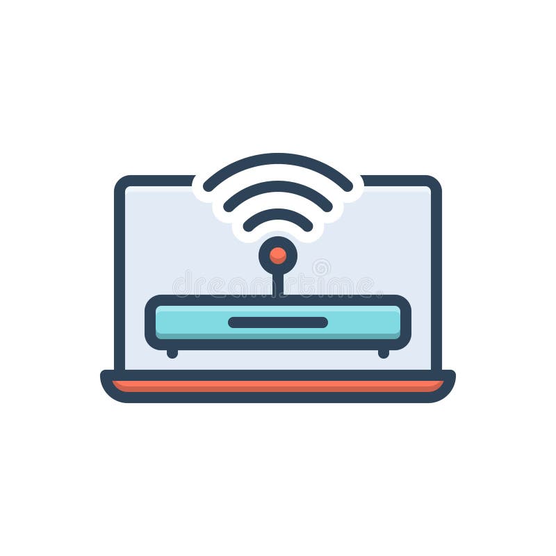Color Illustration Icon for Wifi, Wireless and Router Stock ...