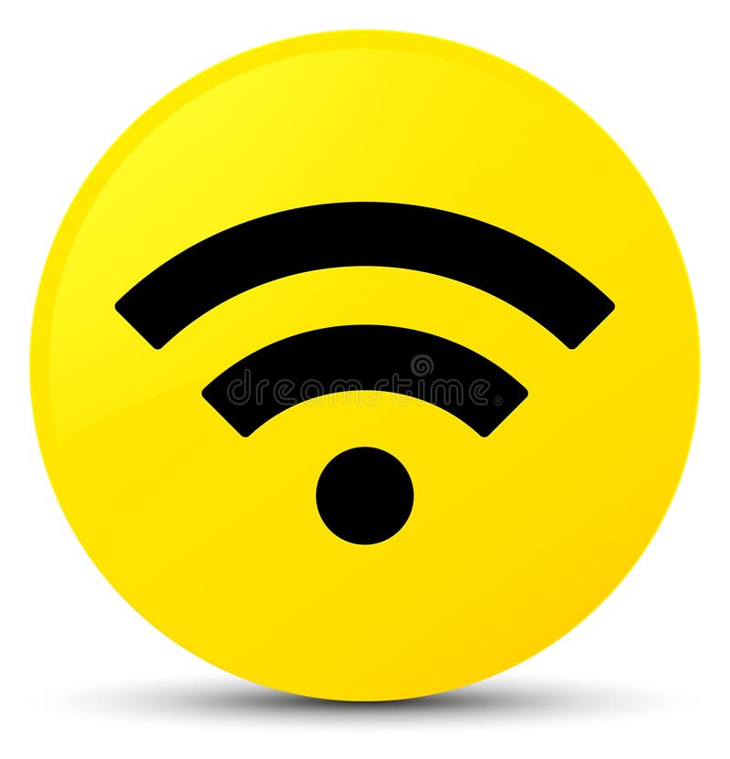 Wifi Icon Yellow Round Button Stock Illustration - Illustration of wifi ...