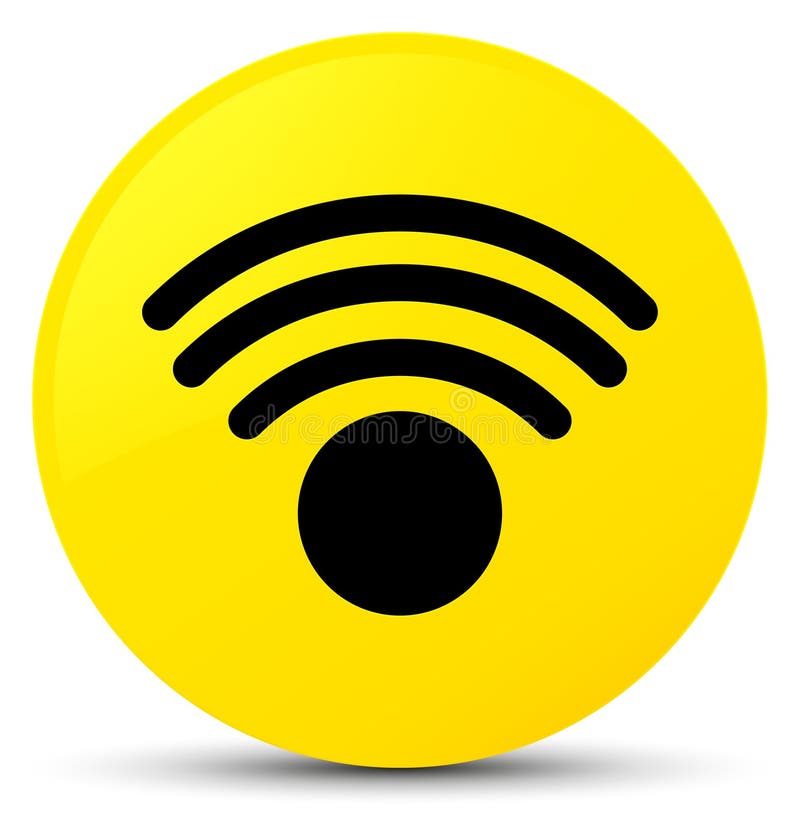 Wifi Icon Yellow Round Button Stock Illustration - Illustration of sign ...