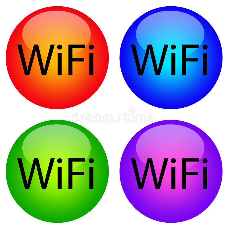 WiFi Icons Set stock vector. Illustration of icon, background - 44173123