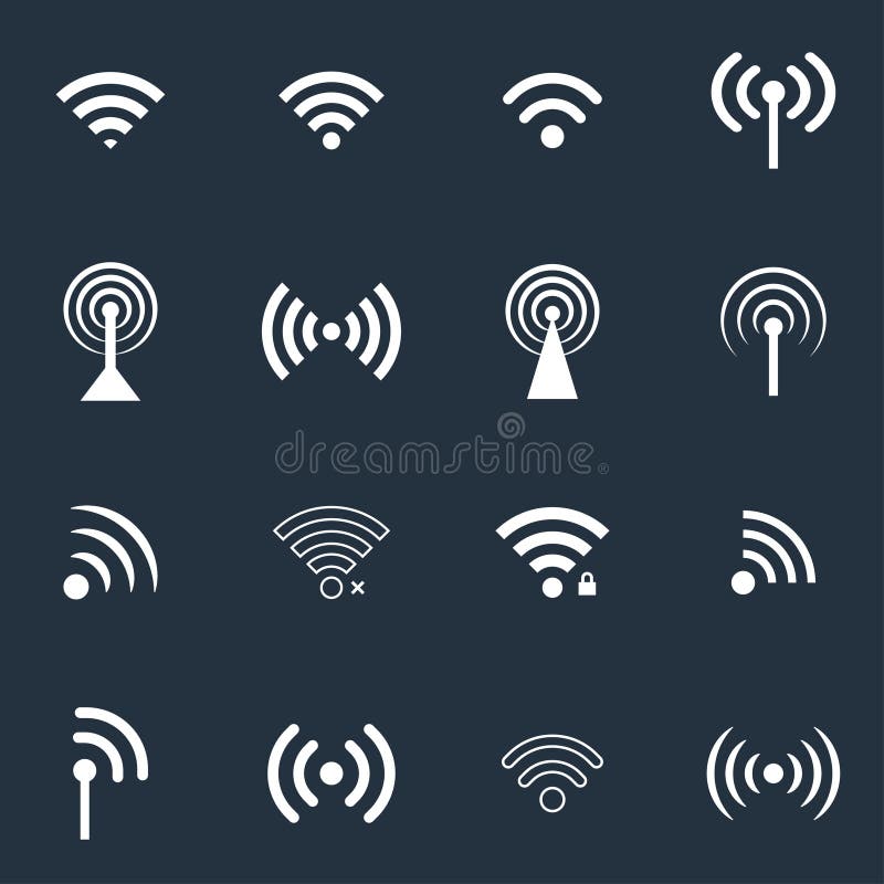 Wifi icons stock vector. Illustration of cordless, media - 43179494